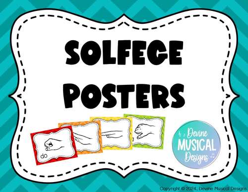 Solfege Posters - Boomwhacker Colors, Curwin/Glover Hand Signs, Chevron ...