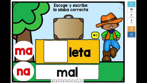 Sílabas iniciales Arrastra y Escribe / Beginning Syllables in Spanish 1