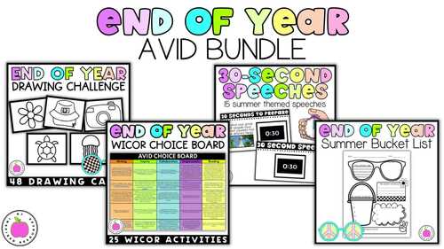 AVID End of Year Summer Activities Bundle | Team Building and Reflections