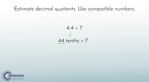 Estimate Decimal Quotients by Cohesion Education | TPT