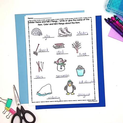 Winter NO PREP Articulation and Language Bundle by A Gift of Speech