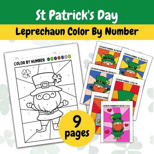 St. Patrick’s Day Color by Number Preschool, St Patricks Day Door ...