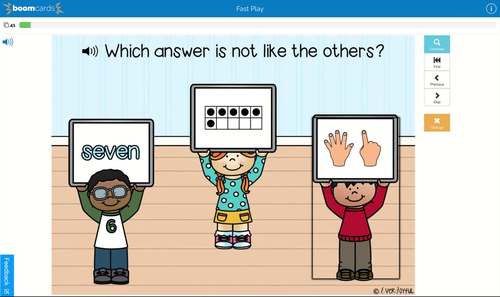 Kindergarten Math Boom Cards™ | Number Sense - Odd One Out (School Theme)