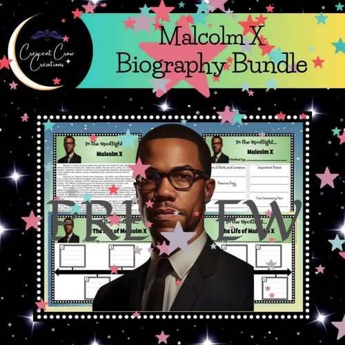 Black History Figure Malcolm X Biography Bundle Research Project