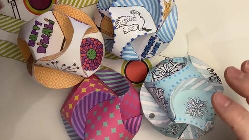 3D Paper Snowflake Ornament, Easy to Make Radial Design Winter Orbs