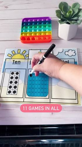 Pop-it Math Games for Teen Numbers (Numbers 11-20) by One Basic Teacher