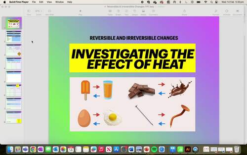 V8.4 AC - Year 6 - Reversible & Irreversible Changes Heat Investigation