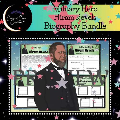Military Hero Hiram Revels Veterans Day Memorial Day Biography Bundle
