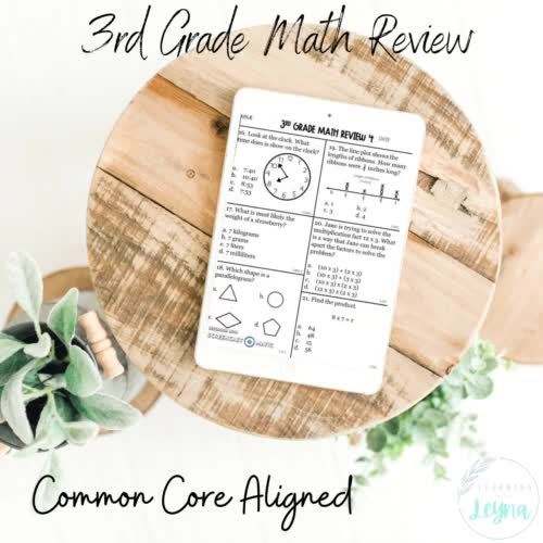 3rd Grade Math Review EOY TEST PREP (Common Core Aligned) | TPT
