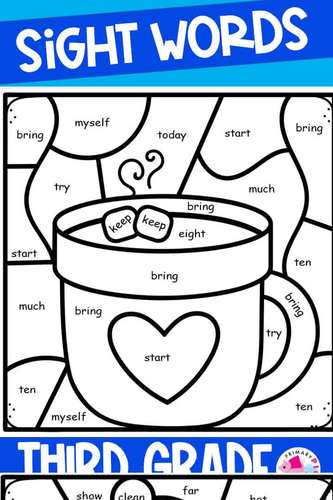 Winter Color by Sight Words Third Grade by Primary Piglets | TpT