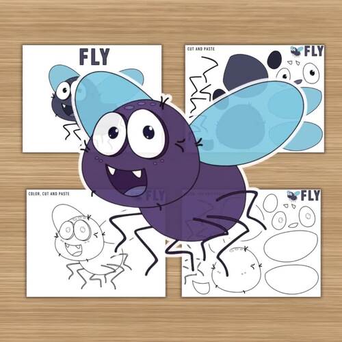 Fly Craft – Printable Cut & Paste Insect Activity for Kids | Fine Motor ...