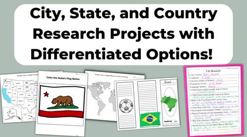 Research Project Bundle with Differentiated Options for Social Studies