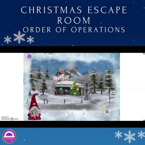 Christmas Math Escape Room Order of Operations The Elf and the Missing Key