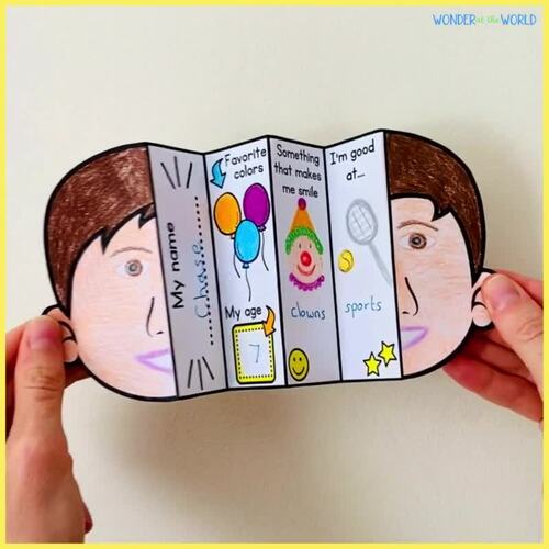 All about me self portrait writing craft activity templates back to school