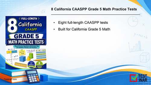 8 California CAASPP Grade 5 Math Practice Tests by Testinar Inc | TPT
