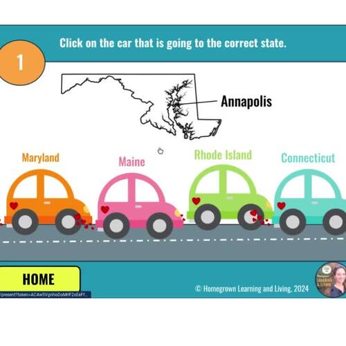 50 US States and Capitals | Geography Digital Game | Fun For Fast Finishers