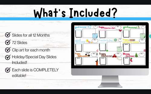 Good Morning Slide Templates- EDITABLE! Compatible with CANVA | TPT