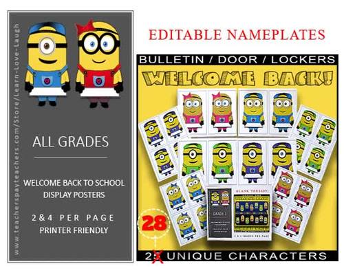 Back to School A Minion Reasons SALE! - ALL GRADES! Bulletin Board ...