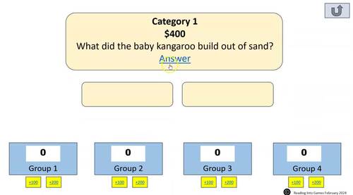 First Day Critter Jitters Jeopardy by Jory John Back to School Activities
