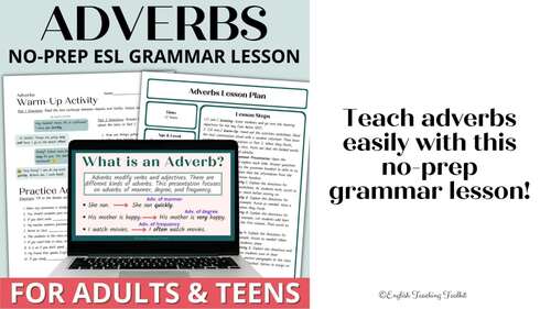 Adult ESL English Grammar Worksheets, Lesson Plan & Activities - Adverbs