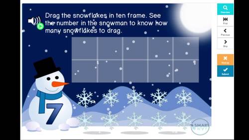 Counting Snowflakes 1 - 10 | Level 2 | Boom Cards | Winter Theme Math