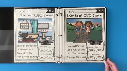 CVC Stories Reading passages with comprehension questions CVC Words ...