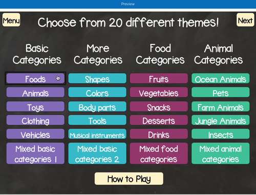 Category Memory Games Boom Cards™ Speech Therapy Categories Vocabulary ...