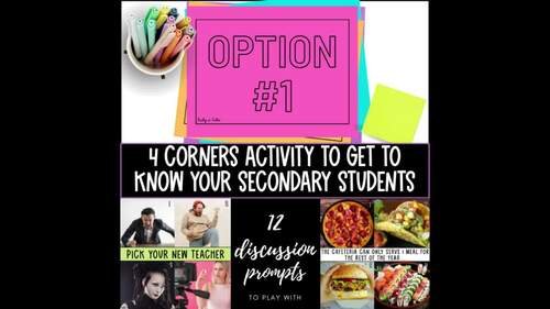 All About Me 4 Corners Get To Know Your Students Activity For Secondary