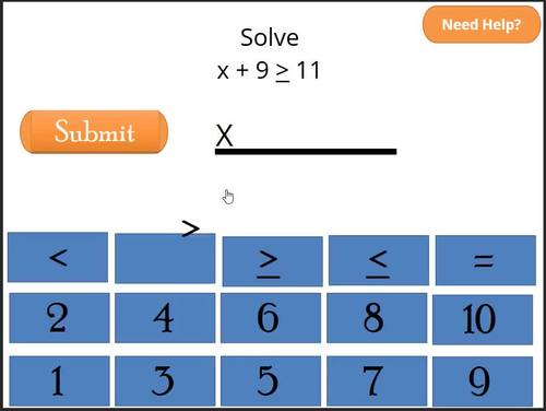 One Step Inequalities with Graphing Number Line - Drag & Drop - Digital ...