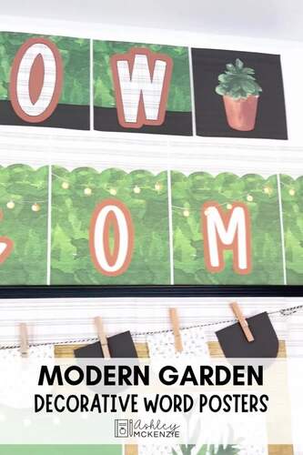 Decorative Word Posters Modern Garden Classroom Decor Editable Welcome ...