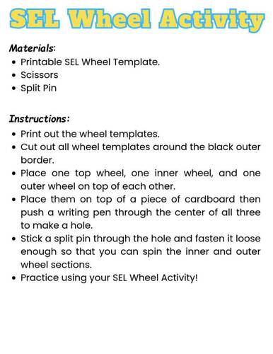 Printable Social Emotional Learning Wheel | Feelings Chart for Kids ...