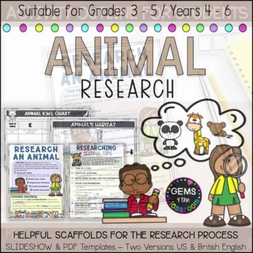 Animal Research Templates, Anchor / Tip Sheets and PowerPoint Slideshow