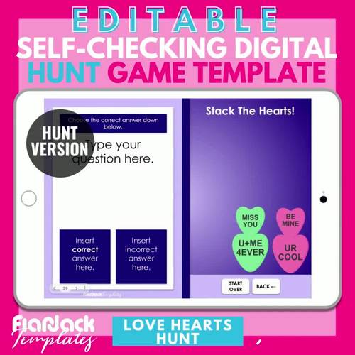 Love Heart Hunt Google Slides PowerPoint Editable Game Template | TPT