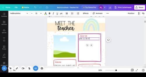 Meet the Teacher Template Editable Open House Back to School by Siana's ...