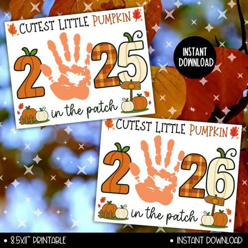 Pumpkin Patch Fall Handprint Craft 2025, Halloween Toddler Preschool ...