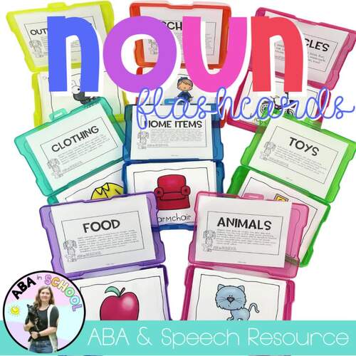 Nouns Flashcards - Special Education ABA ELL speech therapy BUNDLE 40% off