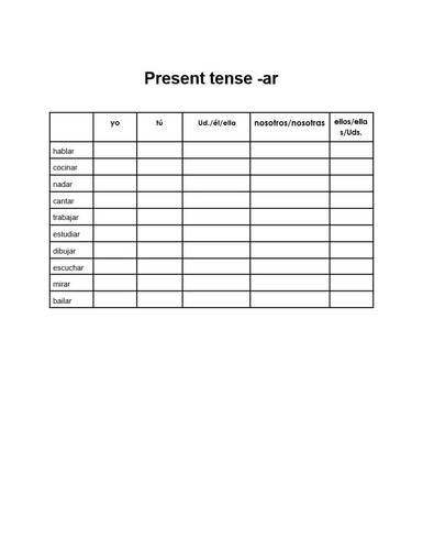 Spanish Connect 4: -AR Present Tense Verbs by Real Life Language