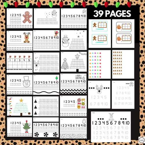 Christmas Math Worksheets| Christmas Number Worksheets | TPT