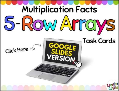 No Prep Multiplication Practice Task Cards: 5 Row Arrays 2nd 3rd Print ...