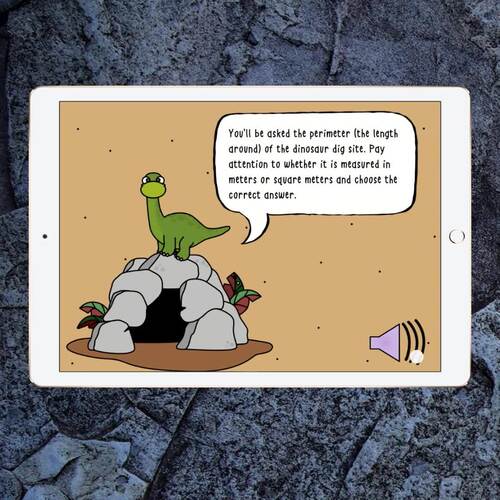 Perimeter Dinosaur Fossils | Boom cards | Middle School Math | TPT