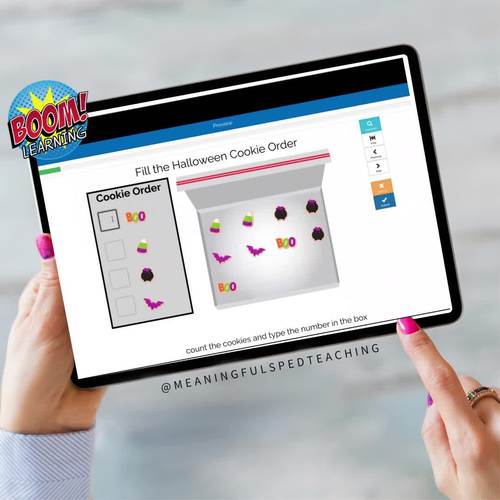 Halloween Life Skills Math Counting and Inventory Cookie Order Boom Cards™