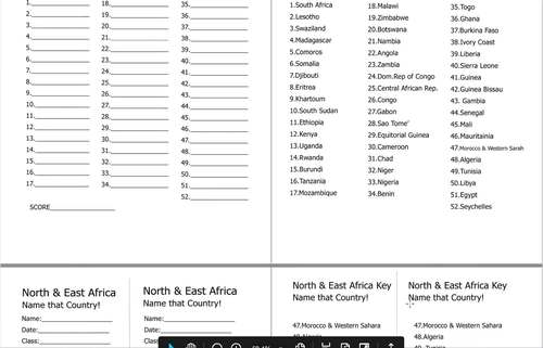 Africa Geography — Africa Map Quizes By Region by Geography and Math ...