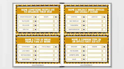 Office Work Theme Party Game Printable Bundle Staff Team Building