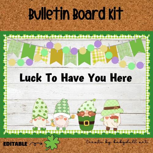 St. Patrick's Day Bulletin Board Kit | Lucky In My Classroom Decor ...