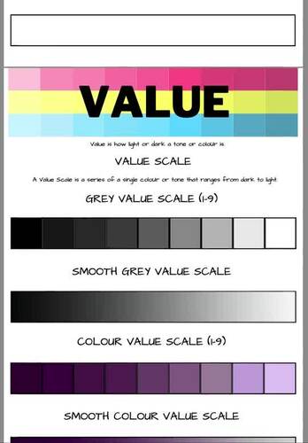 Art Value Scale Worksheet by Natalie Smith Art | TPT