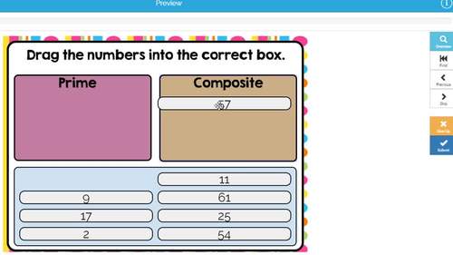 Prime and Composite Numbers Digital Boom Cards - 4th Grade Math 4.OA.B.4