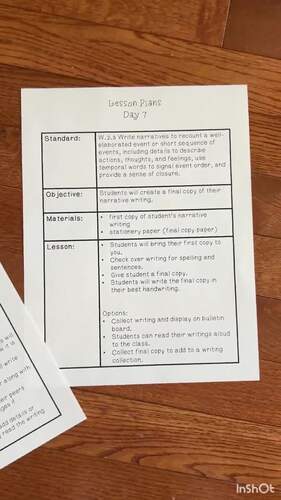 Personal Narrative Writing Bundle, New Year's Resolutions, W 2.3, W2.5