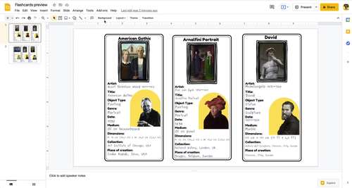 Famous Artworks Flashcards | Art History Research & Visual Literacy ...