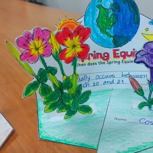 Spring Equinox 3D Craft : Writing Prompt Activities /Fun & Easy | TPT