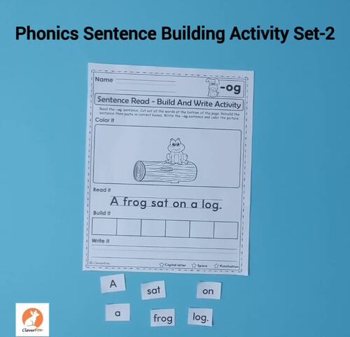 Jolly Phonics Worksheets - Sentence Building Activity SET - 2 ...